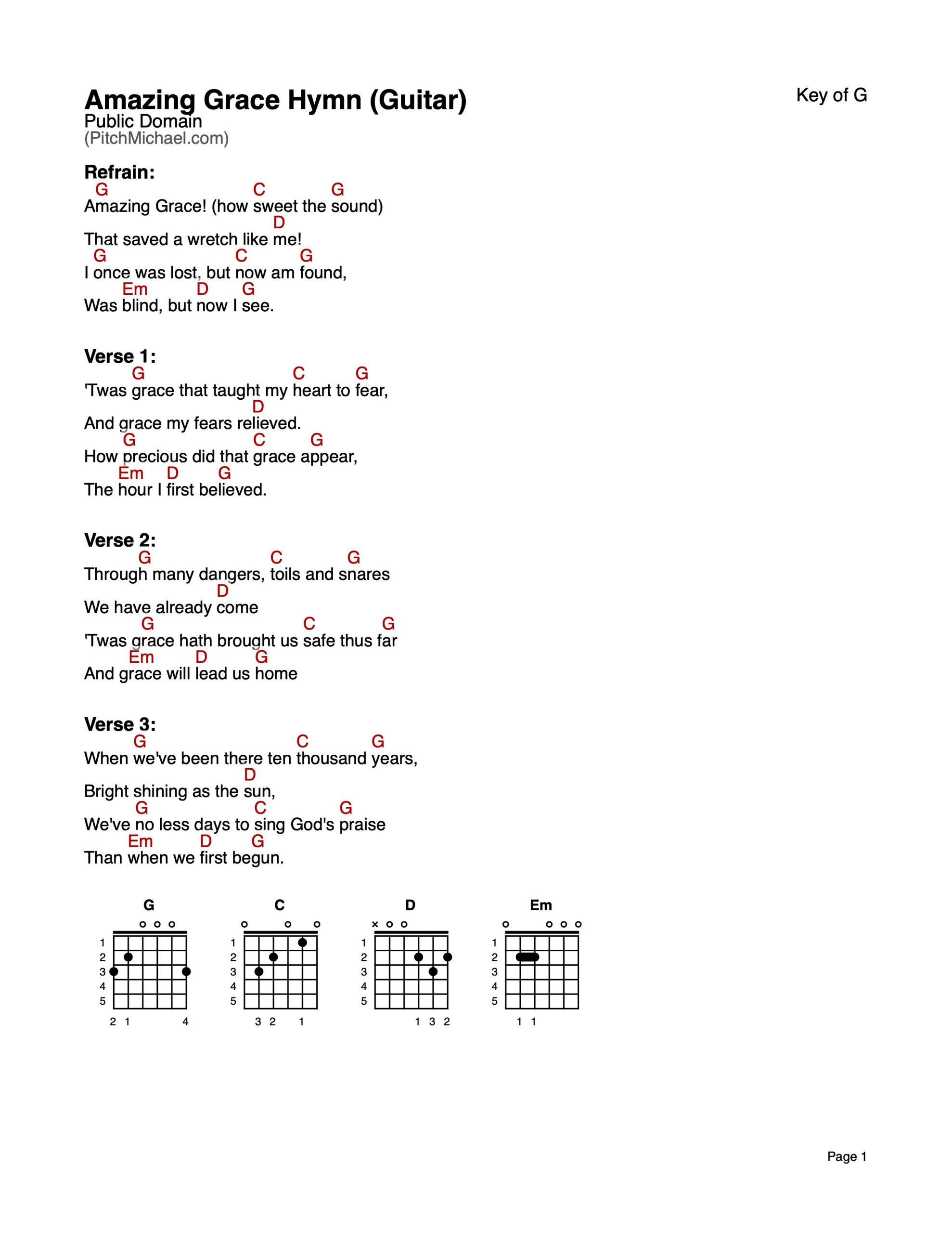 Your Easy Guide to Playing 'Amazing Grace' on Piano and Guitar - Pitch ...