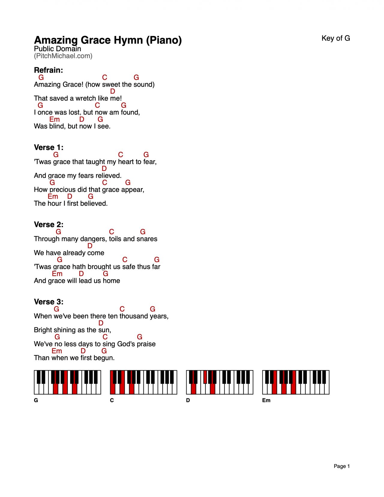 Your Easy Guide to Playing 'Amazing Grace' on Piano and Guitar - Pitch ...